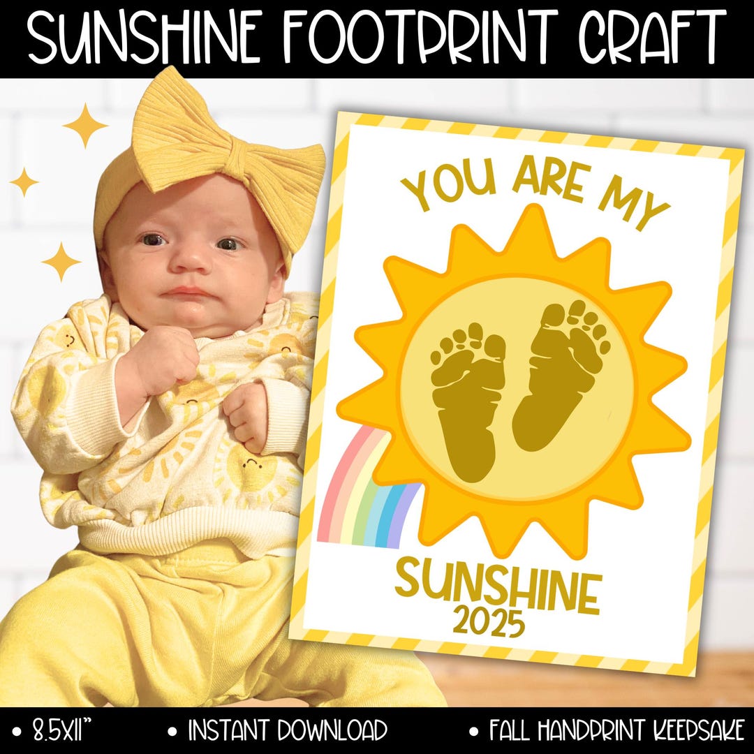 You Are My Sunshine Newborn Footprint Handprint Kit Craft, 2025 Sun ...