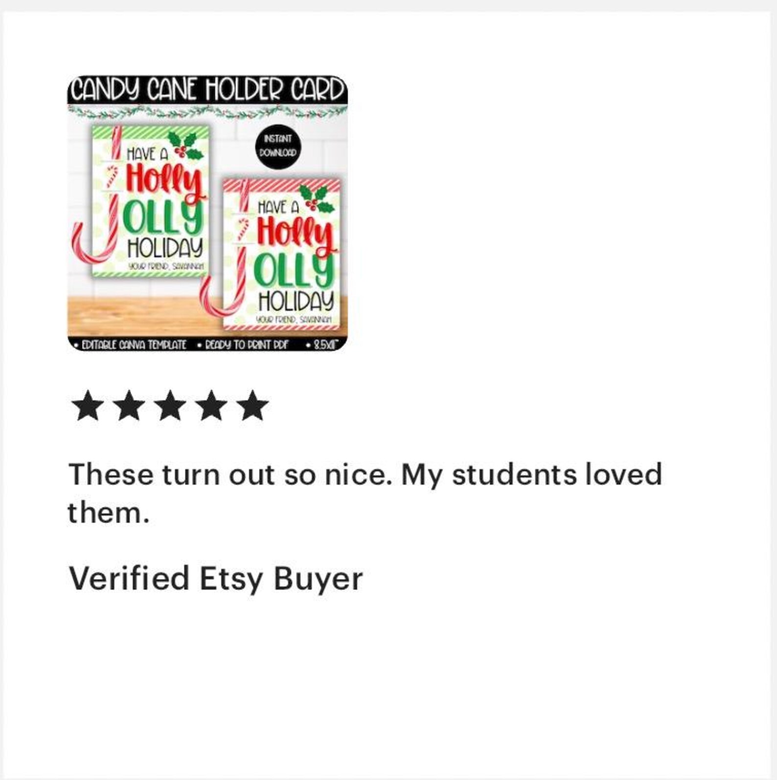 Holly Jolly Christmas Candy Cane Holder Tag Cards Bulk, Jingle Basket ...
