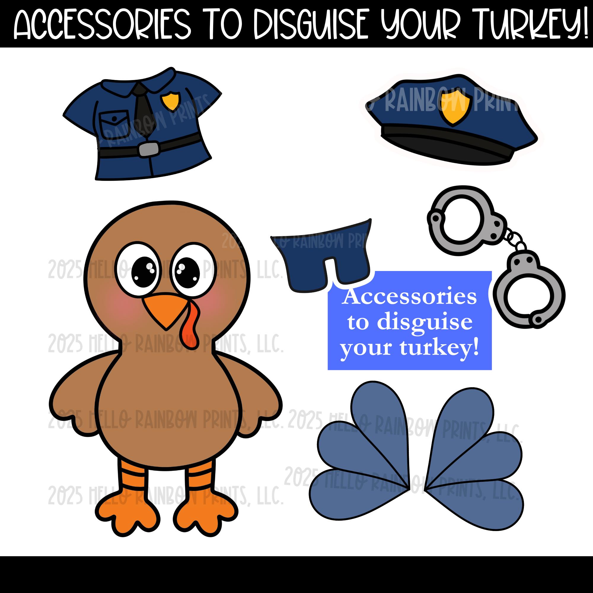 Thanksgiving Disguise the Turkey Project: Police Officer Craft Kit ...