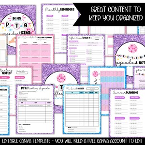 In My PTA President Era Binder Planner Editable Bundle, PTA Meeting ...