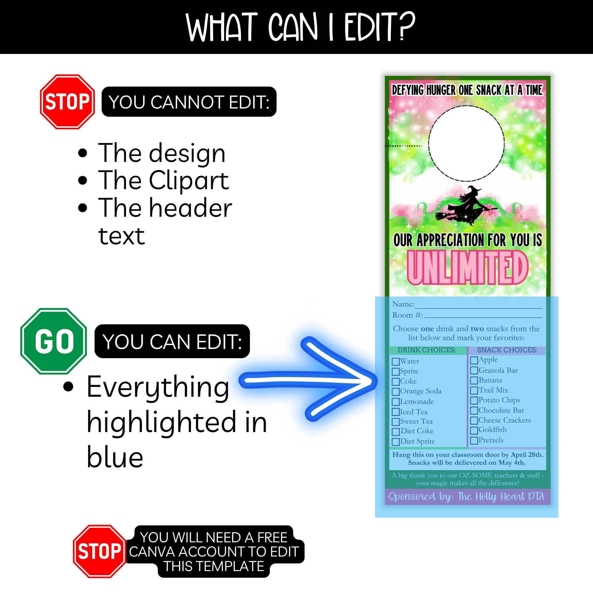 Wicked Teacher Staff Appreciation Week Theme Snack Food Door Hanger ...