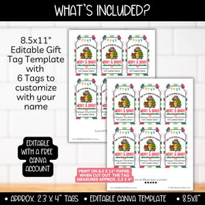 Teacher Christmas Gift Tag Card Template, Holiday Teacher Staff ...