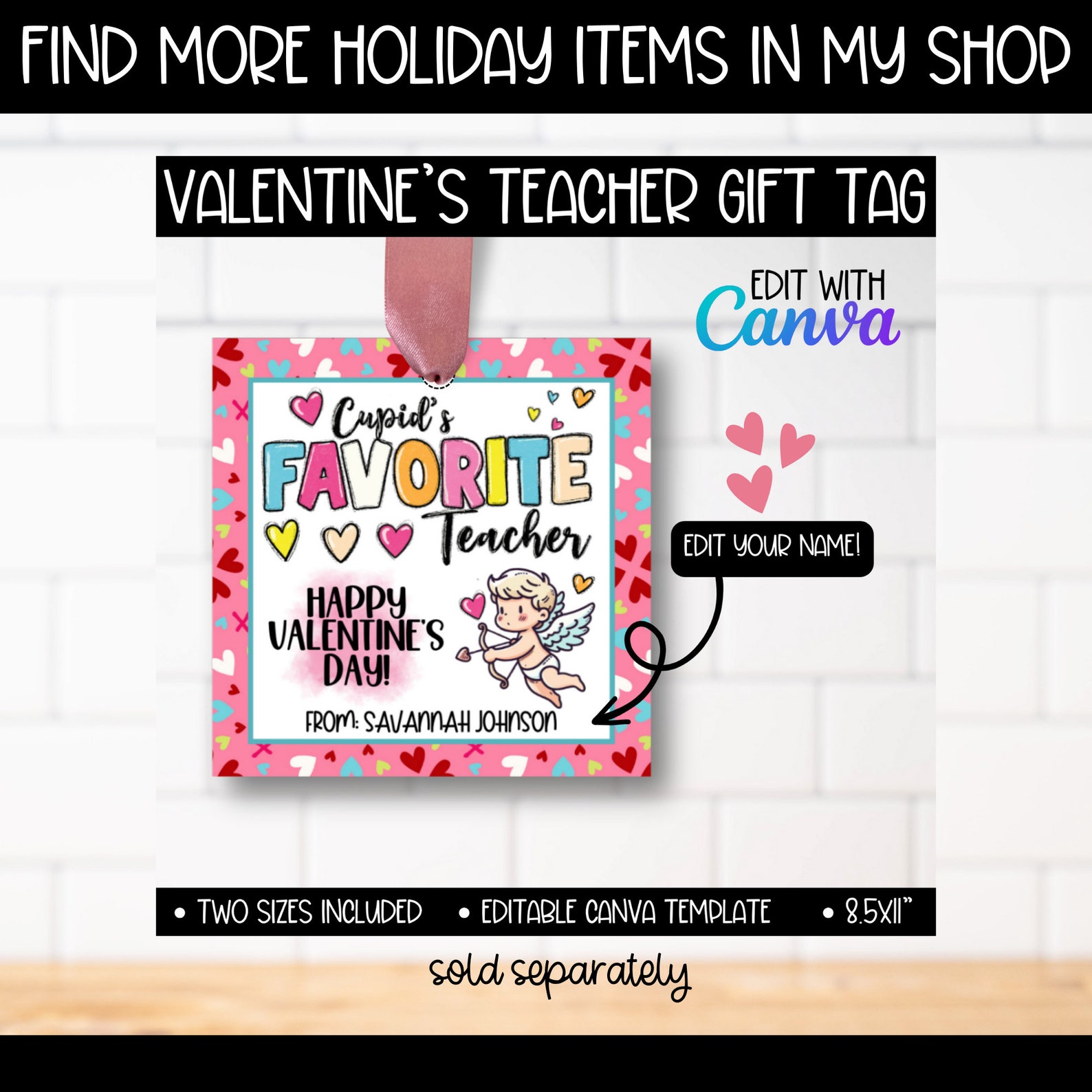 Valentine's Day Friend Chip Treat Bag Tag Card Label, Boys Blue Non ...