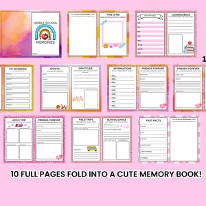 Middle School Memory Journal | INSTANT DOWNLOAD Printable 8th Grade ...