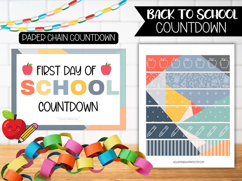 First Day of School Chalkboard Sign Countdown | 1st Day Back to School ...