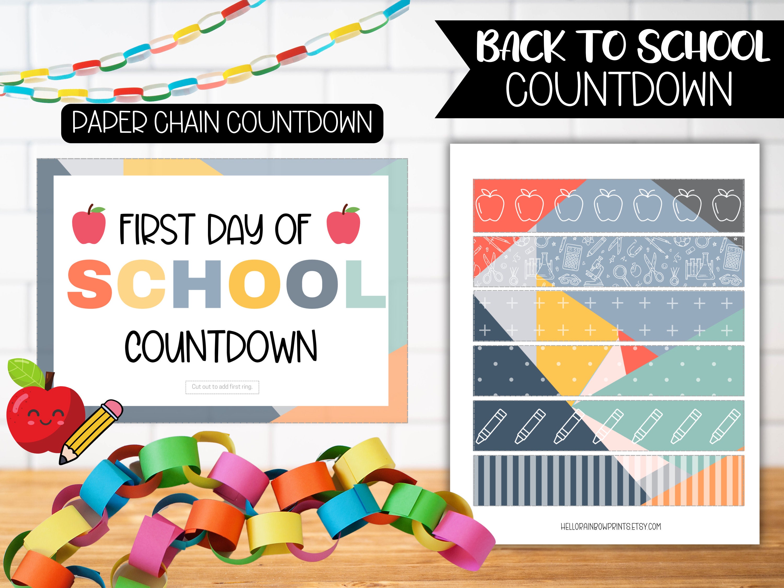 First Day of School Chalkboard Sign Countdown | 1st Day Back to School ...