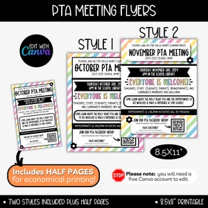 PTA Flyers Forms Template BUNDLE, PTA Newsletter, Membership Form ...