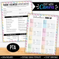 DIY Teacher Classroom Volunteer Form Printable Letter - Editable Parent ...