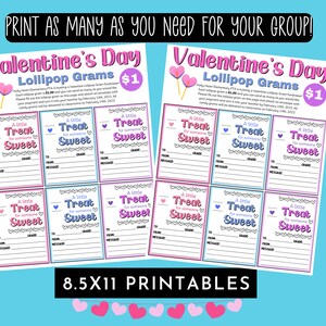 PTA PTO Valentine's Day Candy Gram School Fundraiser Flyer Template ...