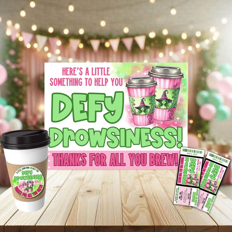 Staff Wicked Coffee Bar Cart Poster Appreciation Bundle, Teacher ...