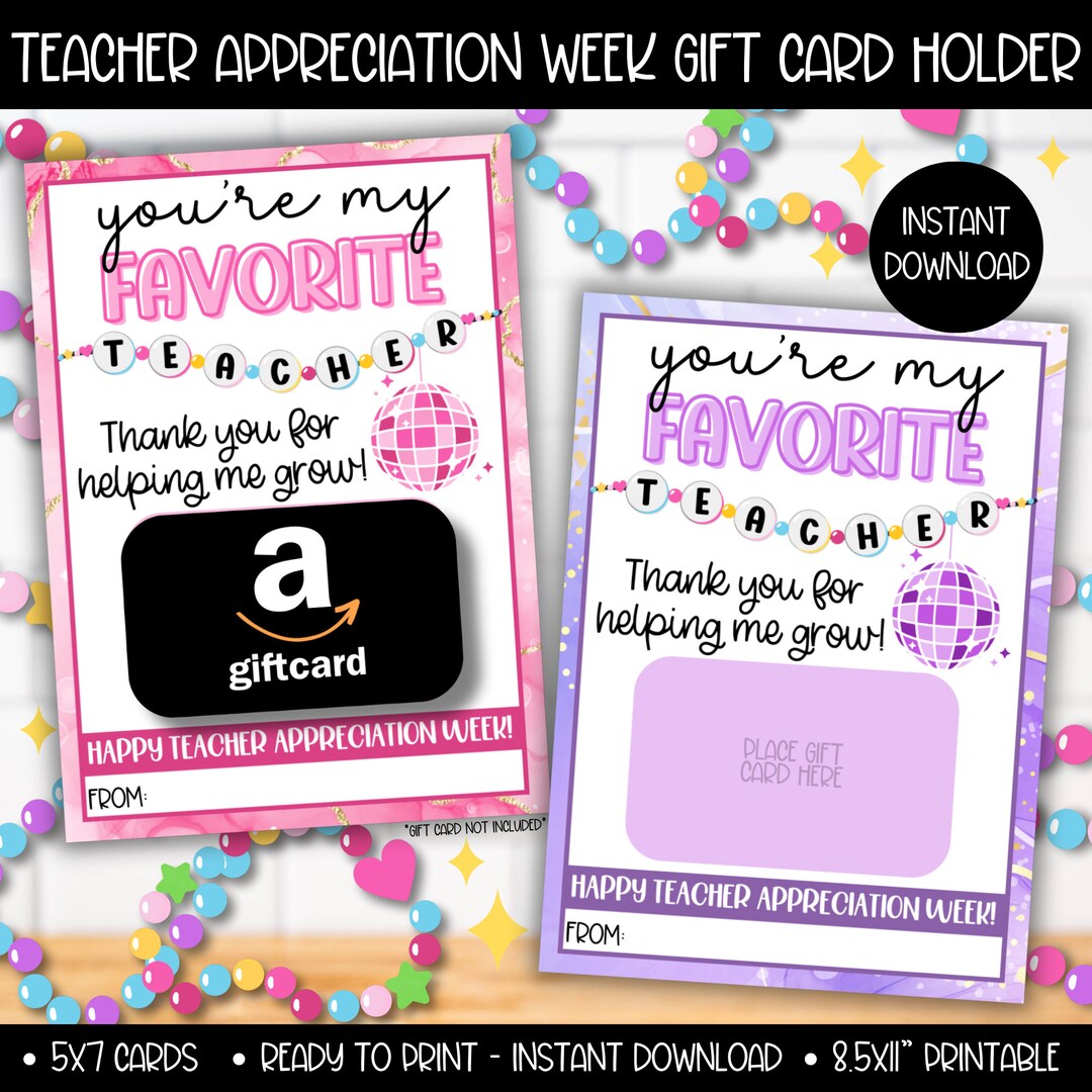 Teacher Staff Appreciation Week Gift Card Holder, Taylor Inspired Theme ...