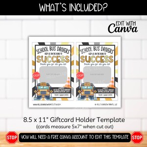 School Bus Driver Appreciation Gift Card Holder, Busdriver Saftey Week ...