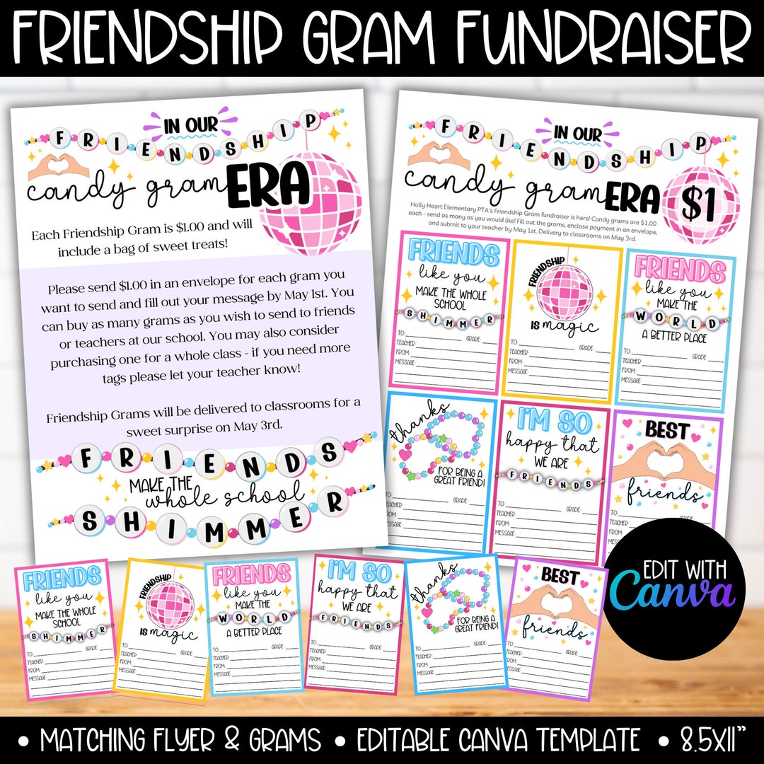 Friendship Bracelet Candy Grams Fundraiser Flyer Bundle, Halloween Boo ...