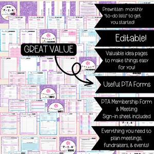 In My PTA President Era Binder Planner Editable Bundle, PTA Meeting ...