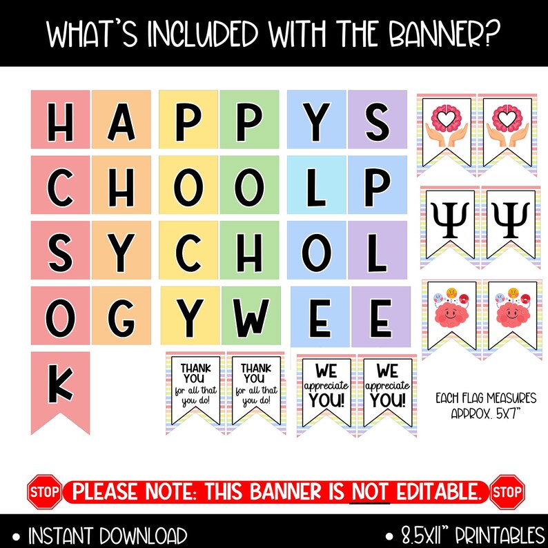 School Psychology Week Appreciation Gift Tag Banner Bundle, School ...