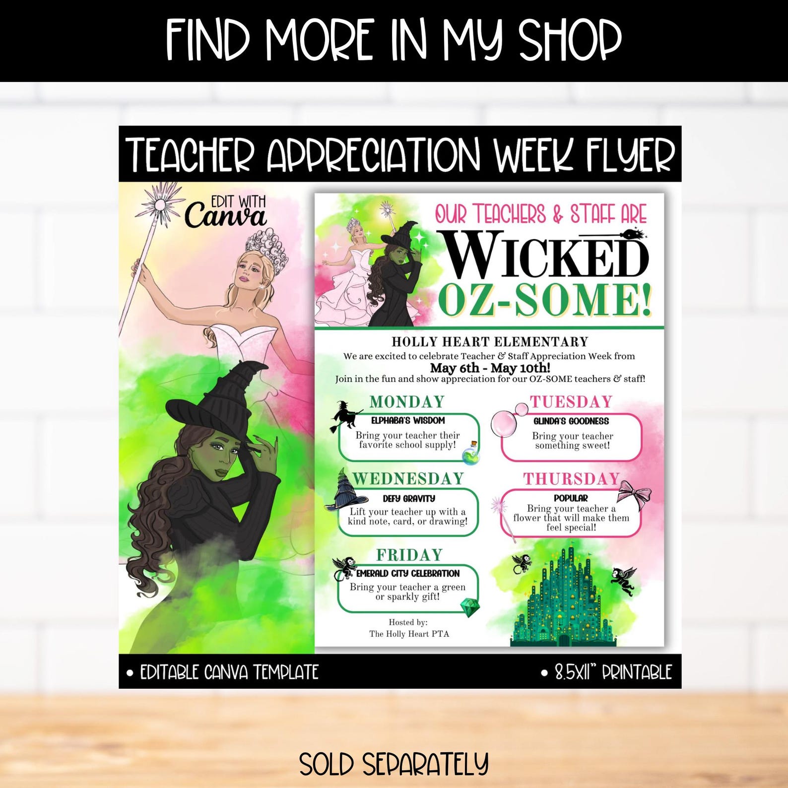 Wicked Teacher Appreciation Week Theme Poster Sign, Wizard of Oz Staff ...
