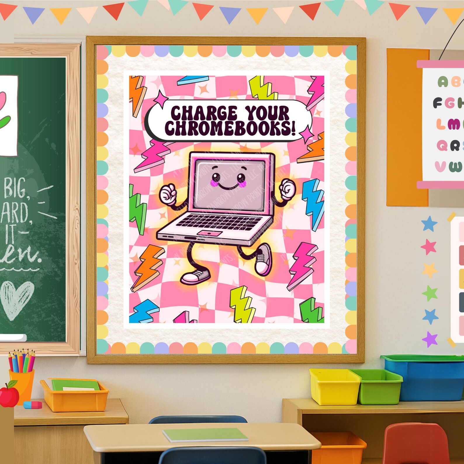 Groovy Classroom Posters Bundle, Retro Aesthetic School Bulletin Board ...