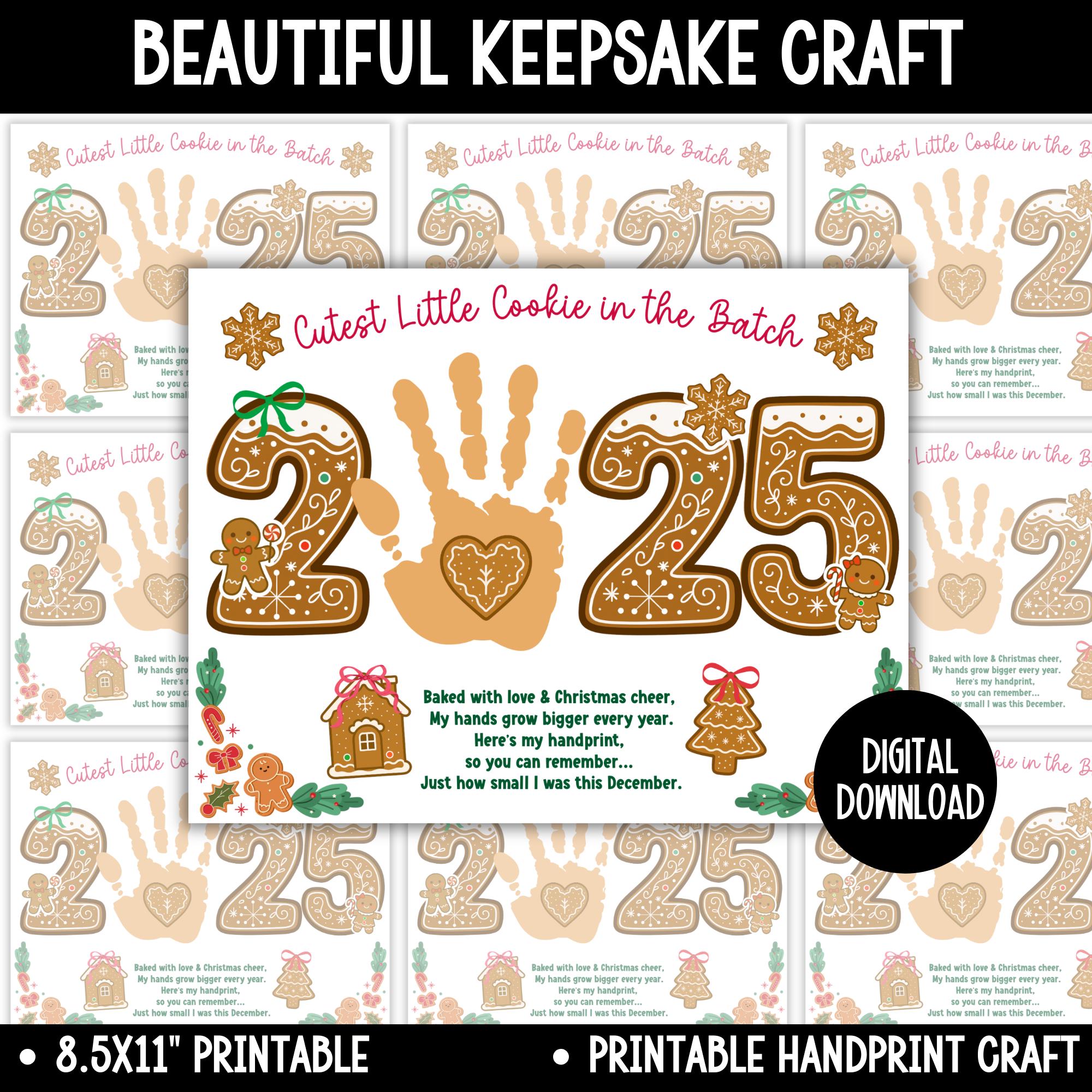 2025 Christmas Gingerbread Poem Handprint Craft, Cutest Cookie in the ...