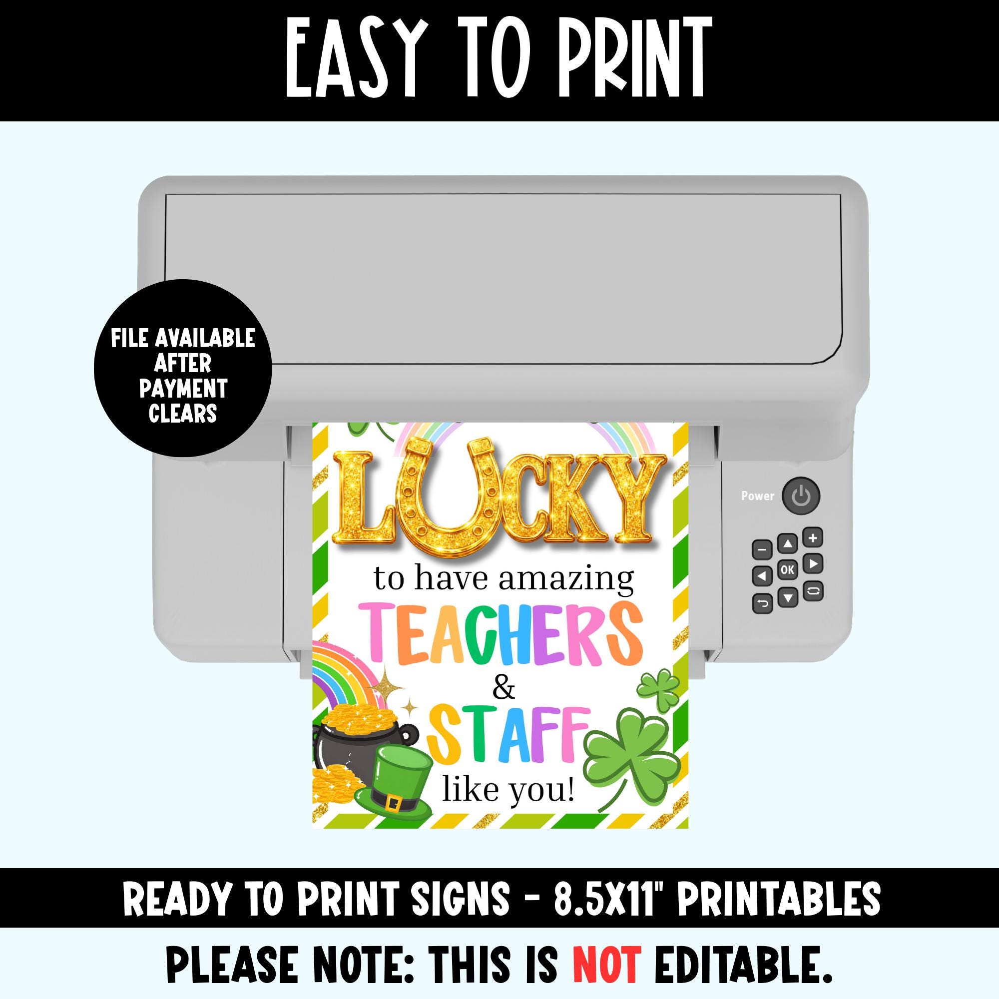 St. Patrick’s Day Teacher Appreciation Sign Printable, Lucky to Have ...