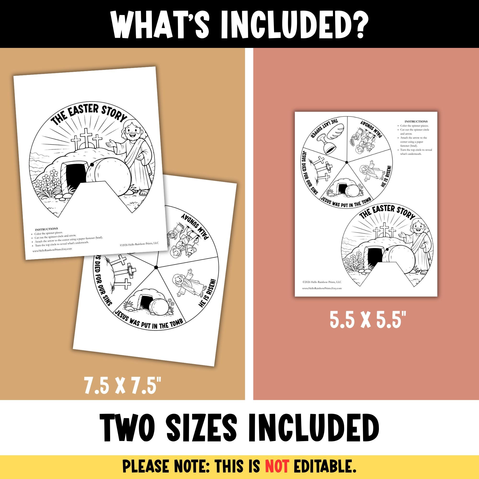 Easter Story Spinner Craft Printable, Bible Faith-based Activity Wheel ...