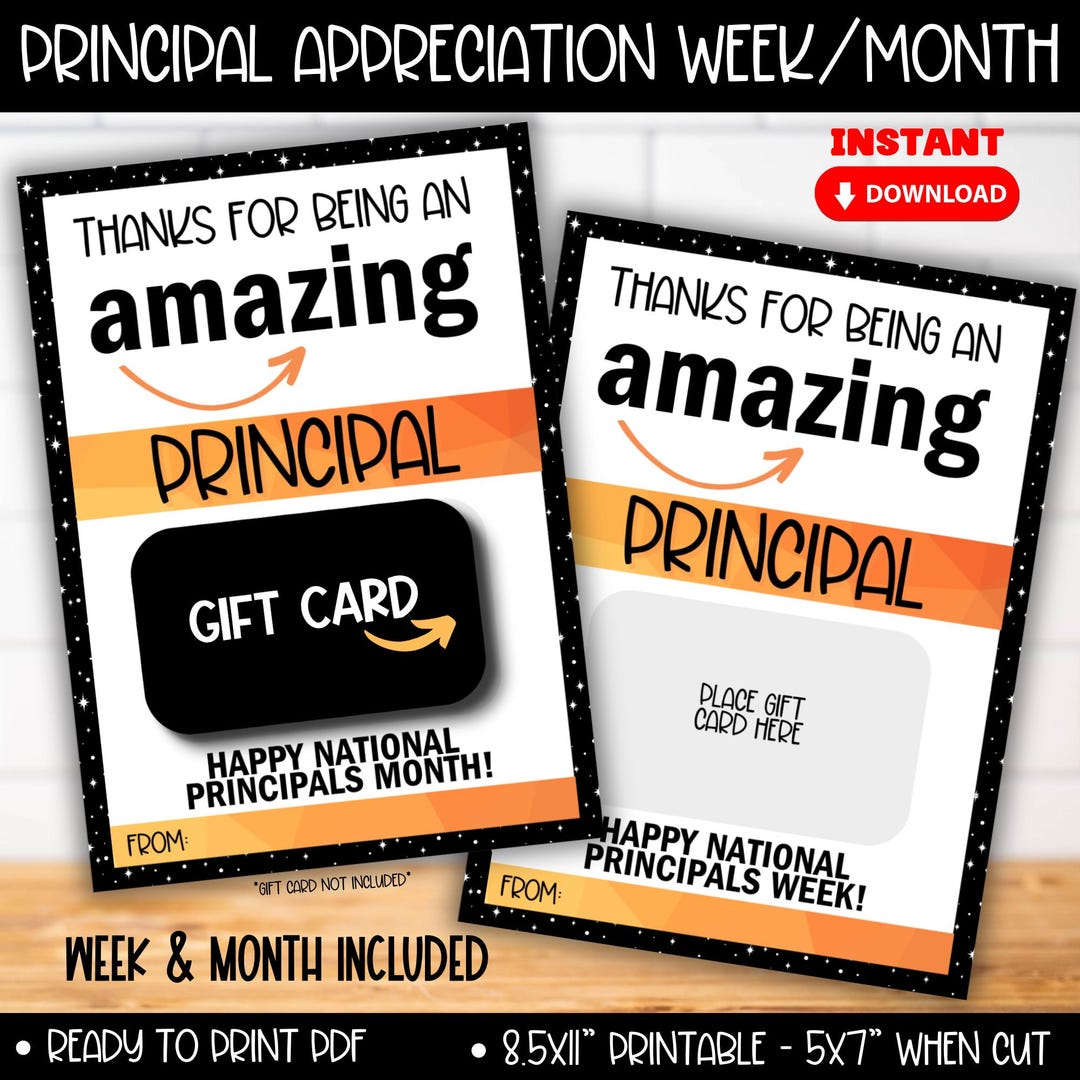 Amazing Principal Month Week Gift Card Holder, National Principal Month ...