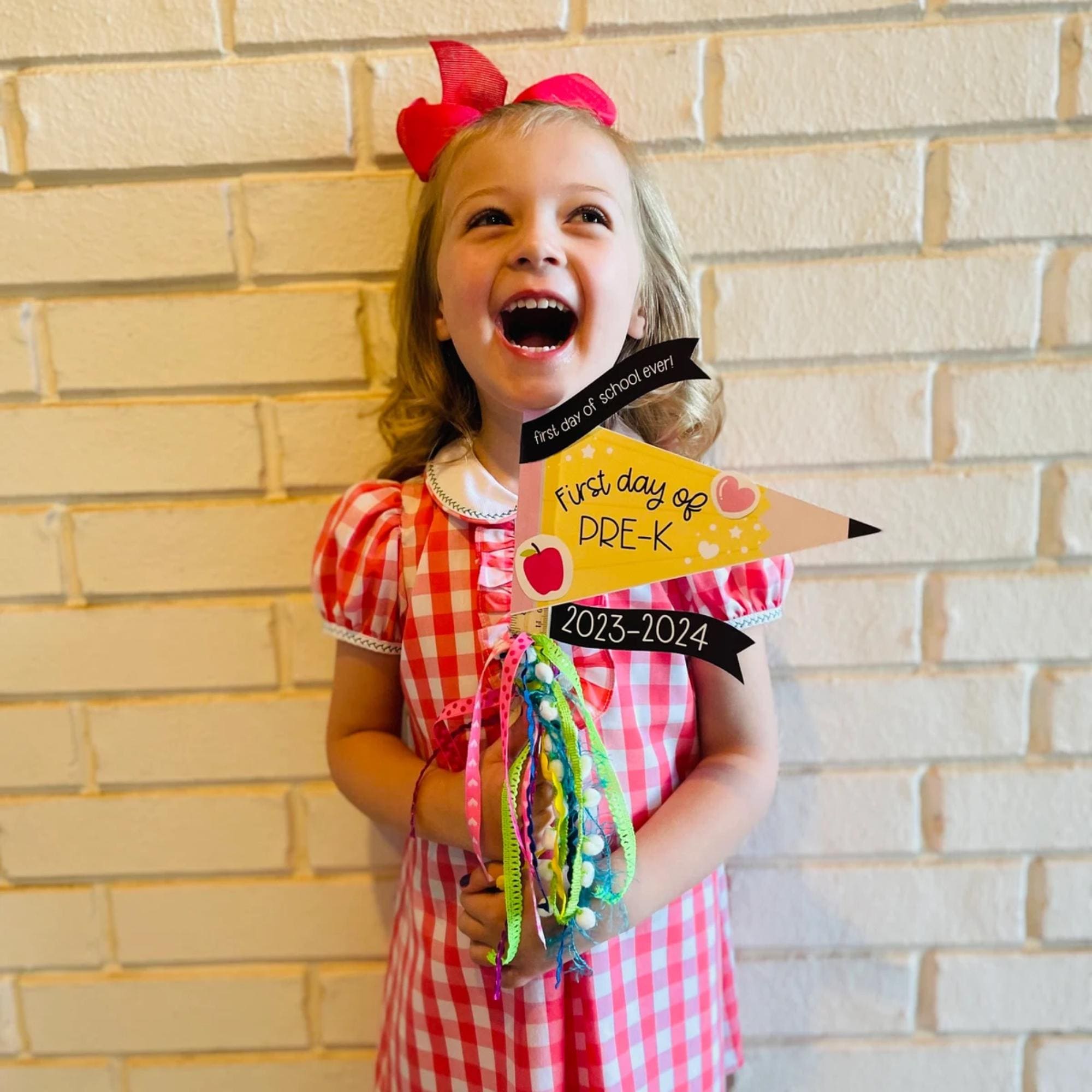 First Day of School Pencil Flag Prop Bundle, 25-26 1st Day High School ...