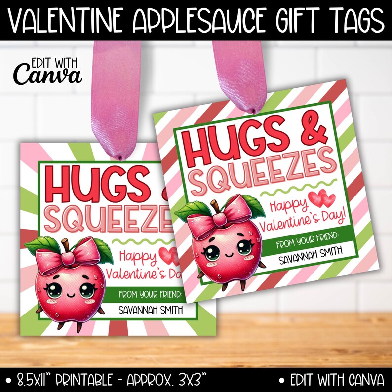 Valentine's Day Applesauce Cards, Valentine Apple Sauce Pouch Class ...