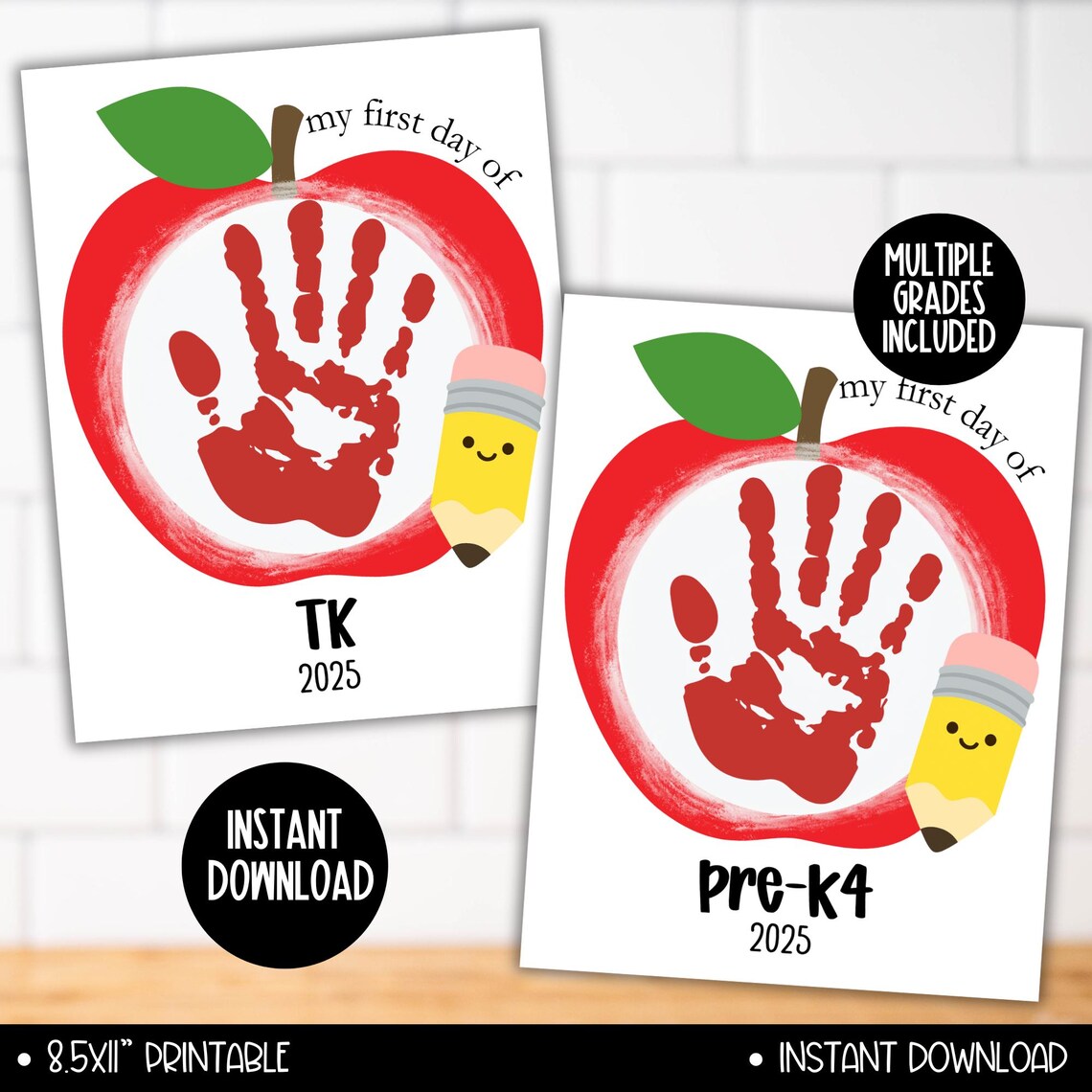 First Day of School Apple Handprint Craft 2025, Back to School ...