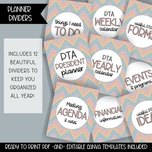 EDITABLE PTA President Planner, PTA Binder Template Bundle, Pta ...