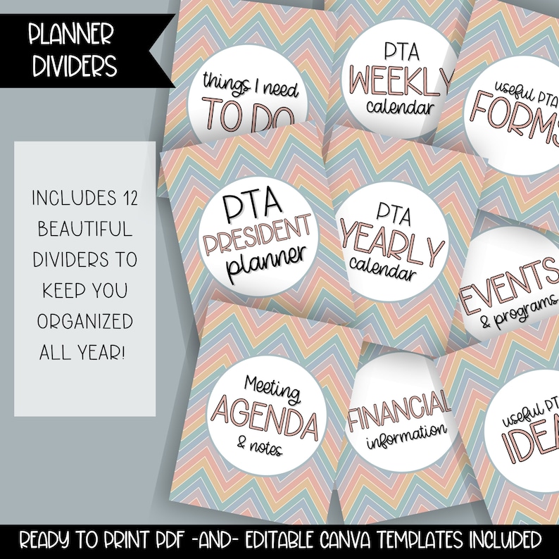 EDITABLE PTA President Planner, PTA Binder Template Bundle, Pta ...