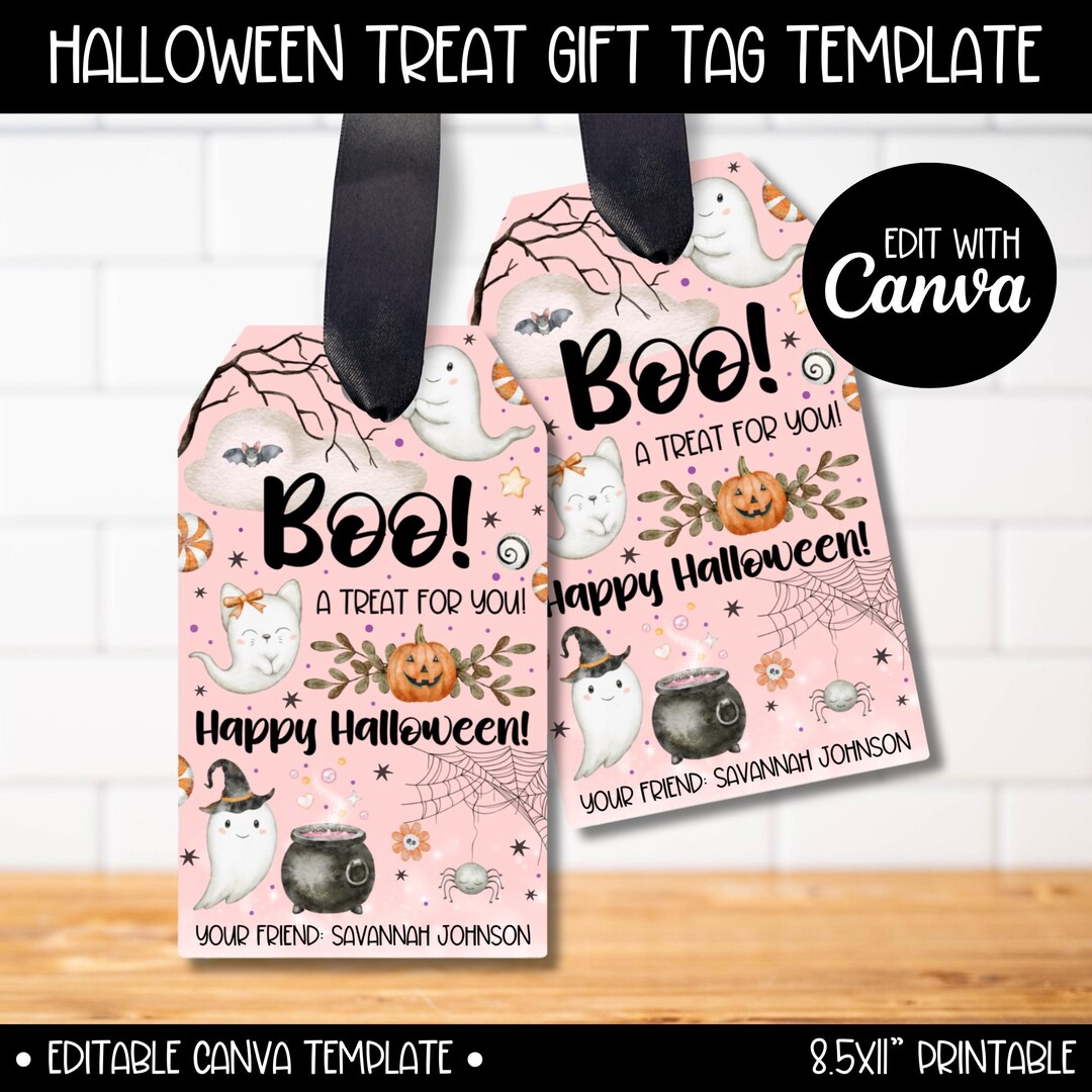 Editable Halloween Classroom Treats Gift Tag Template, Halloween Boo ...