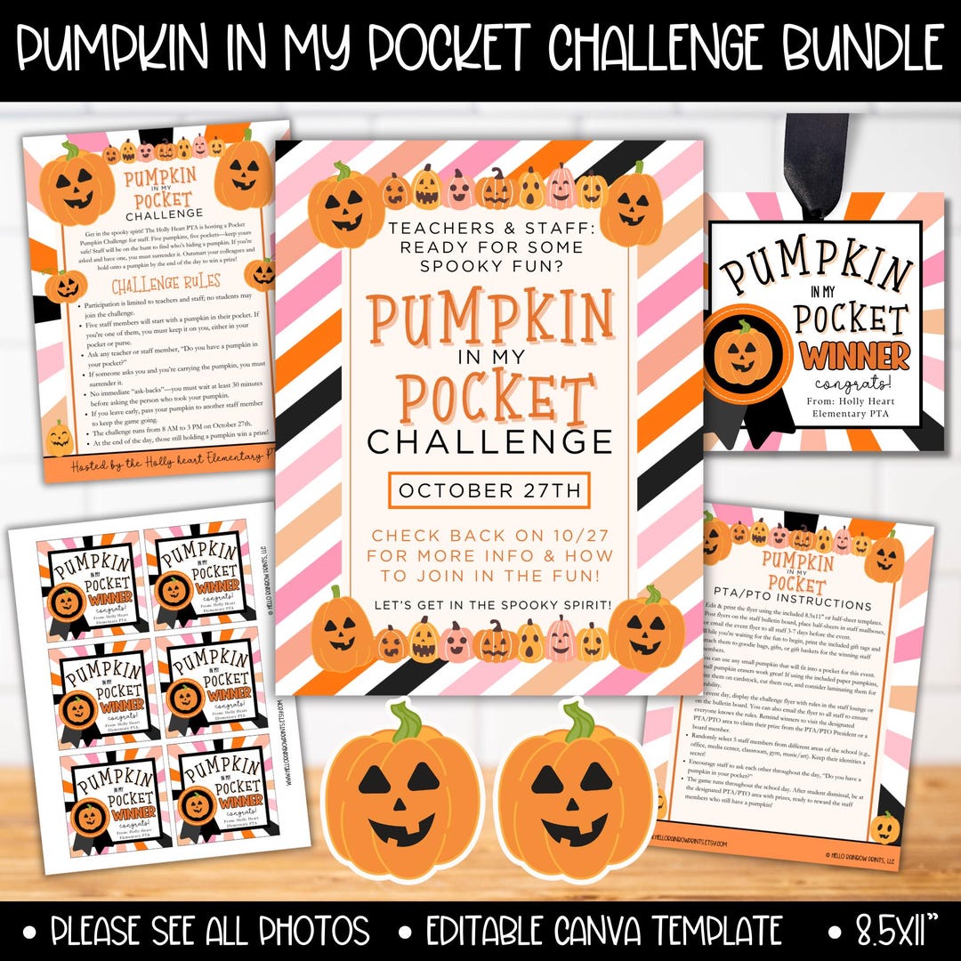 Editable Halloween Teacher Appreciation Flyer Template, Pumpkin Pocket ...