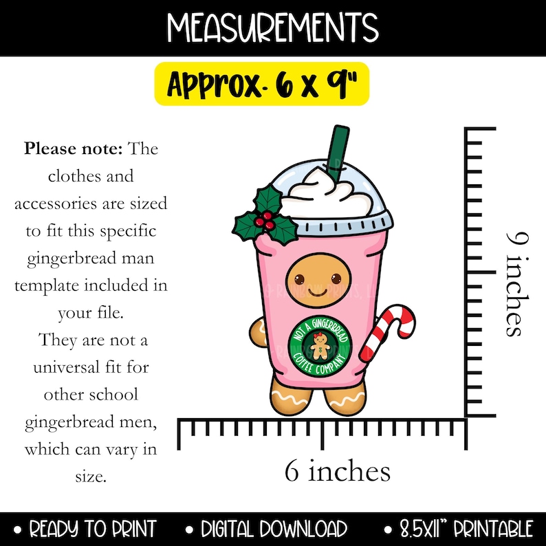 Coffee Gingerbread Man Disguise Project Printable, Christmas Ginger ...