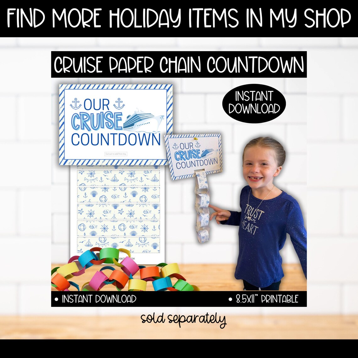 Lunch Box Notes Cruise Vacation Countdown Printable for Kids, Lunchbox ...