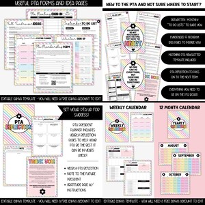 Editable PTA President Planner Canva BUNDLE, Membership Forms ...