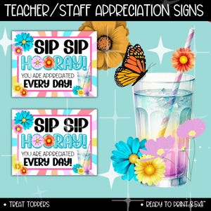 Bloom Flower Sip Sip Hooray Soda Water Bar Sign, Teacher Nurse ...