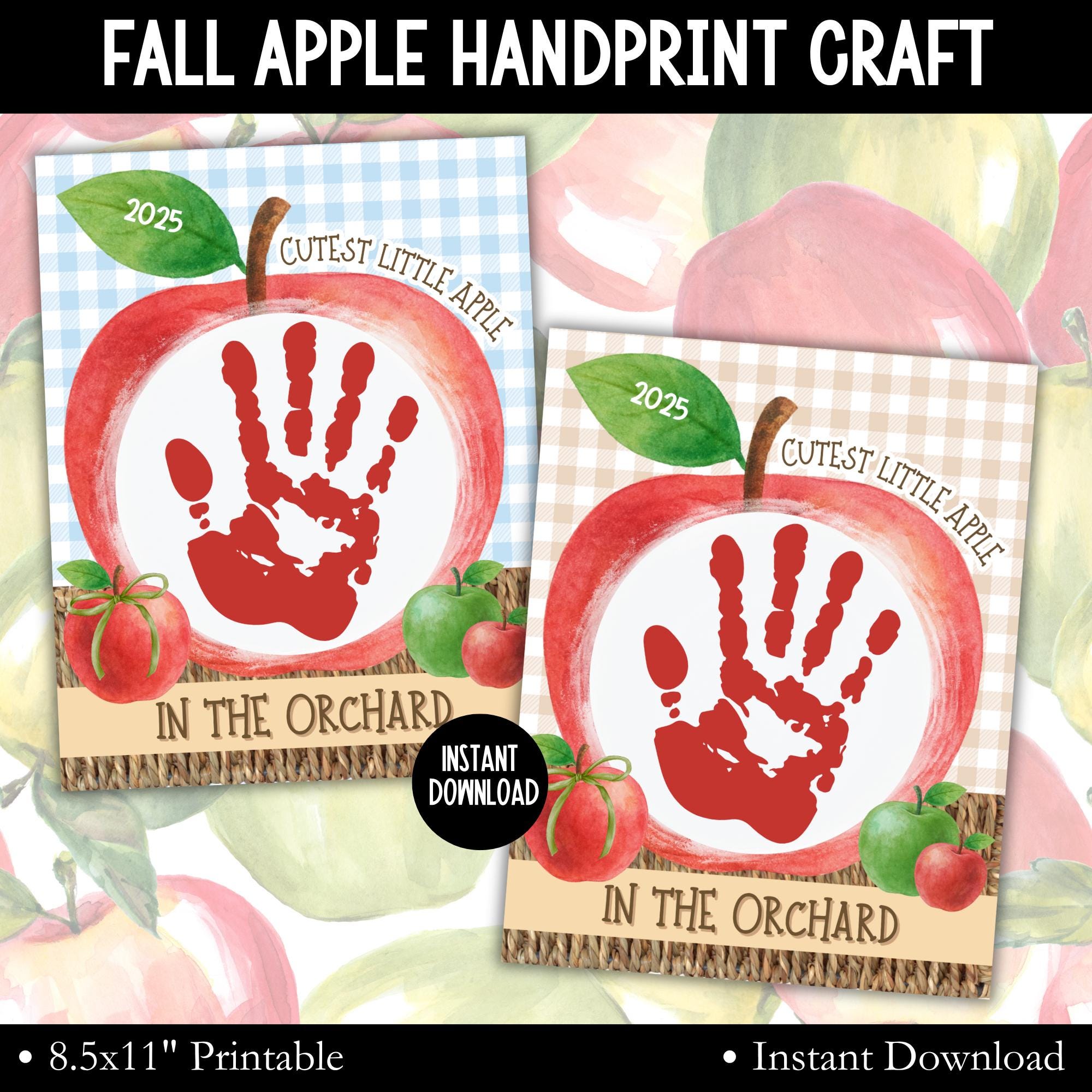 Apple Orchard Fall Handprint Craft, Preschool Autumn Apple Picking Farm ...