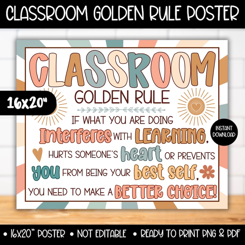 Rule Classroom Poster - Etsy