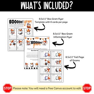 PTA PTO Halloween Boo Gram Fundraiser Flyer Bundle Template, Boo Grams ...