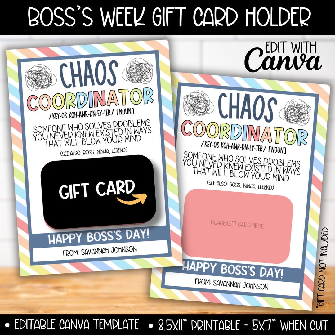 Best Boss Day Gift Card Holder, Cute Boss's Appreciation Day Gift ...