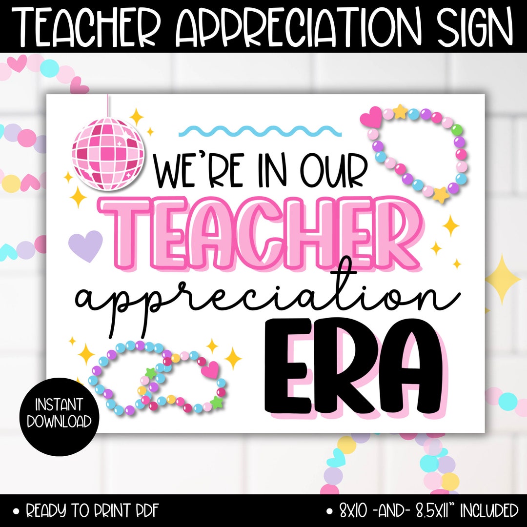 Teacher Staff Appreciation Week Pop Star Theme Poster Sign, Teacher ...