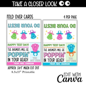 Testing Day Lolli Pop Treat Tag, Student School Test You Got This Snack ...