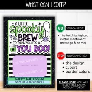 Halloween Spooky Brew Coffee Thank You for All You Boo Mug Gift Card ...