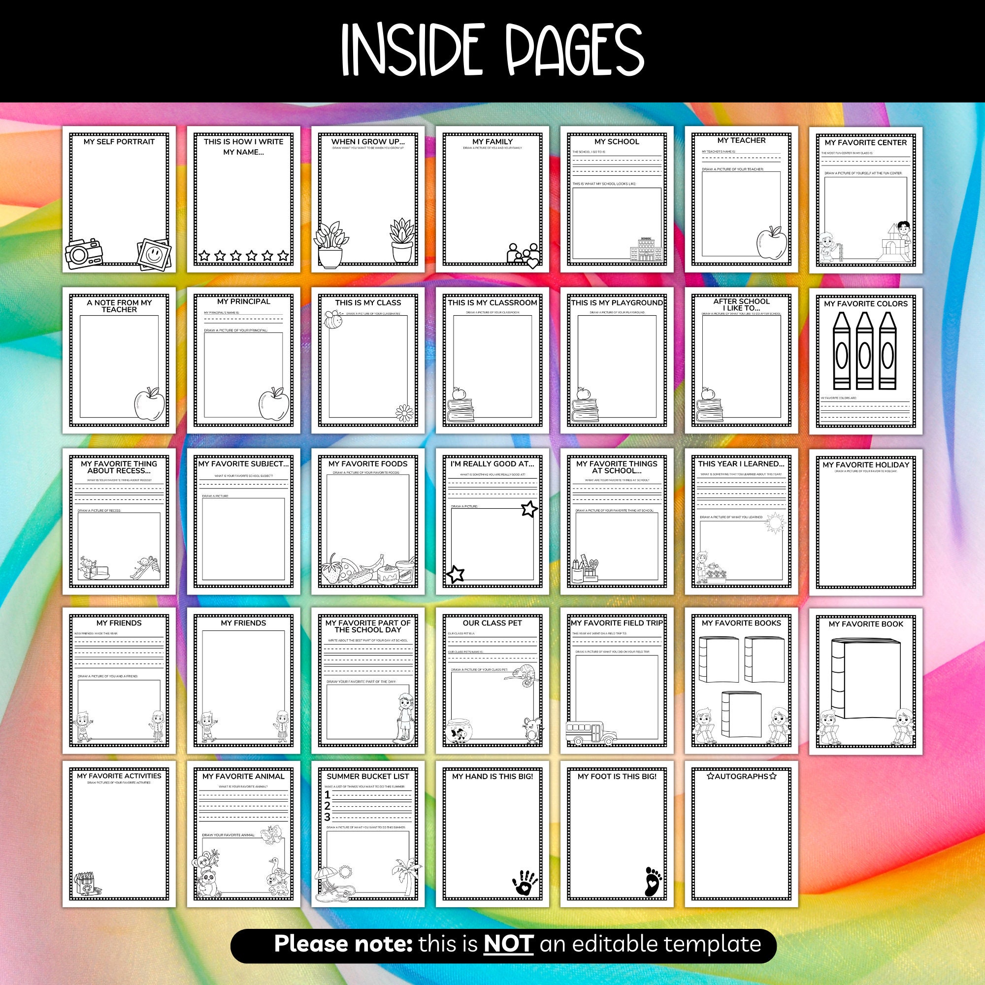 Pre-k Pre-k2 Pre-k3 End of Year Memory Book Printable, TK VPK Headstart ...