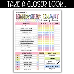 Kids Behavior Chart, Classroom Management Charts, ADHD Responsibility ...