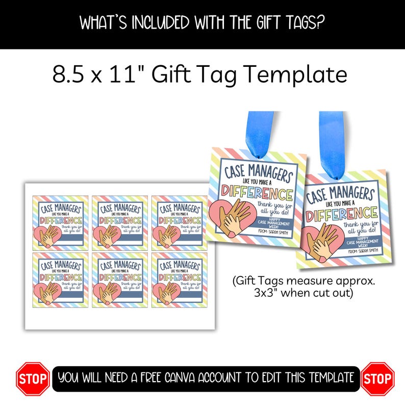 Case Manager Week Appreciation Gift Tag Banner Bundle, Case Management ...