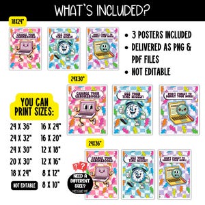 Groovy Classroom Posters Bundle, Retro Aesthetic School Bulletin Board ...