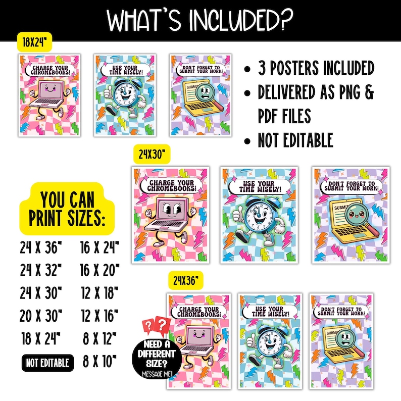 Groovy Classroom Posters Bundle, Retro Aesthetic School Bulletin Board ...