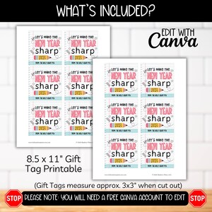 2025 New Year Teacher Pencil Gift Tag, Happy New Year Welcome Back ...