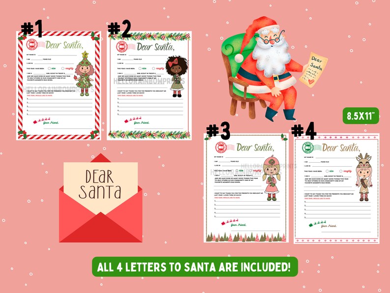 Girl Scout Christmas Letter to Santa Girl Scout Troop - Etsy